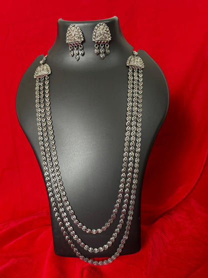 बकुळी हार + कानातले | Silver Bakuli Har + Kanatle – PrajaktaRaj